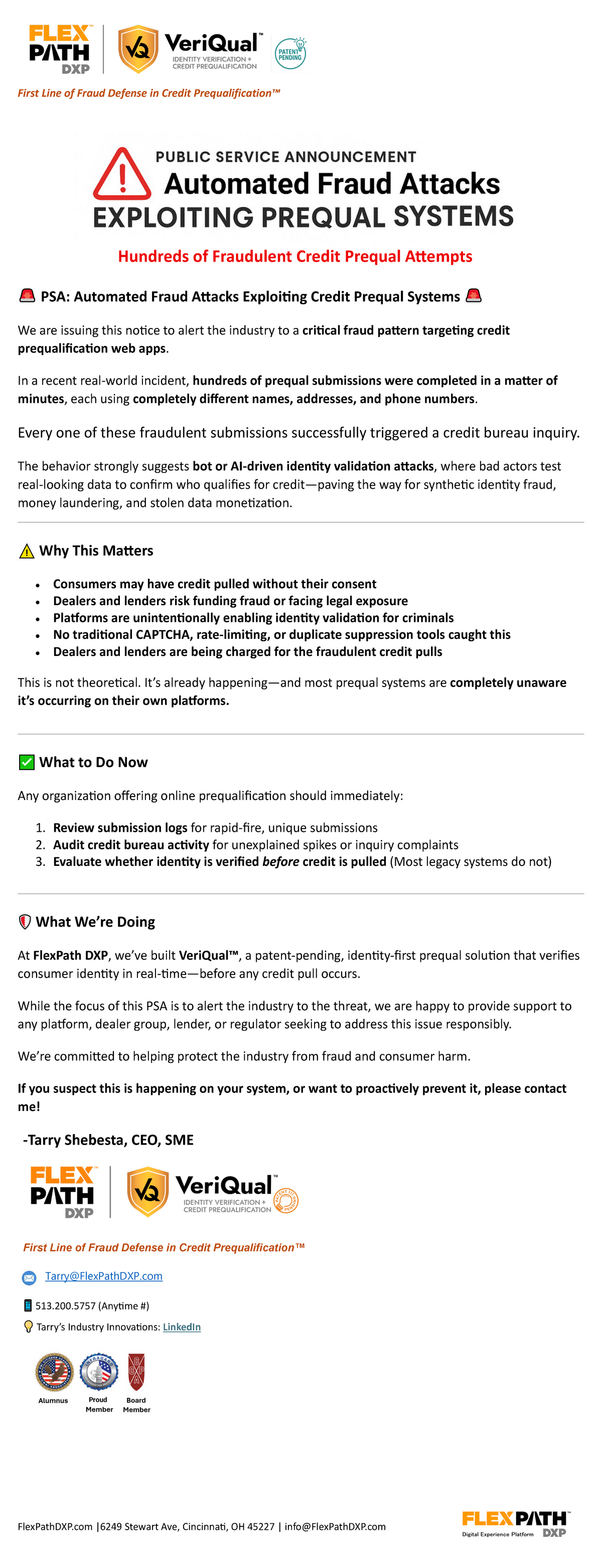 Fraud Alert Center | Flex Path DXP